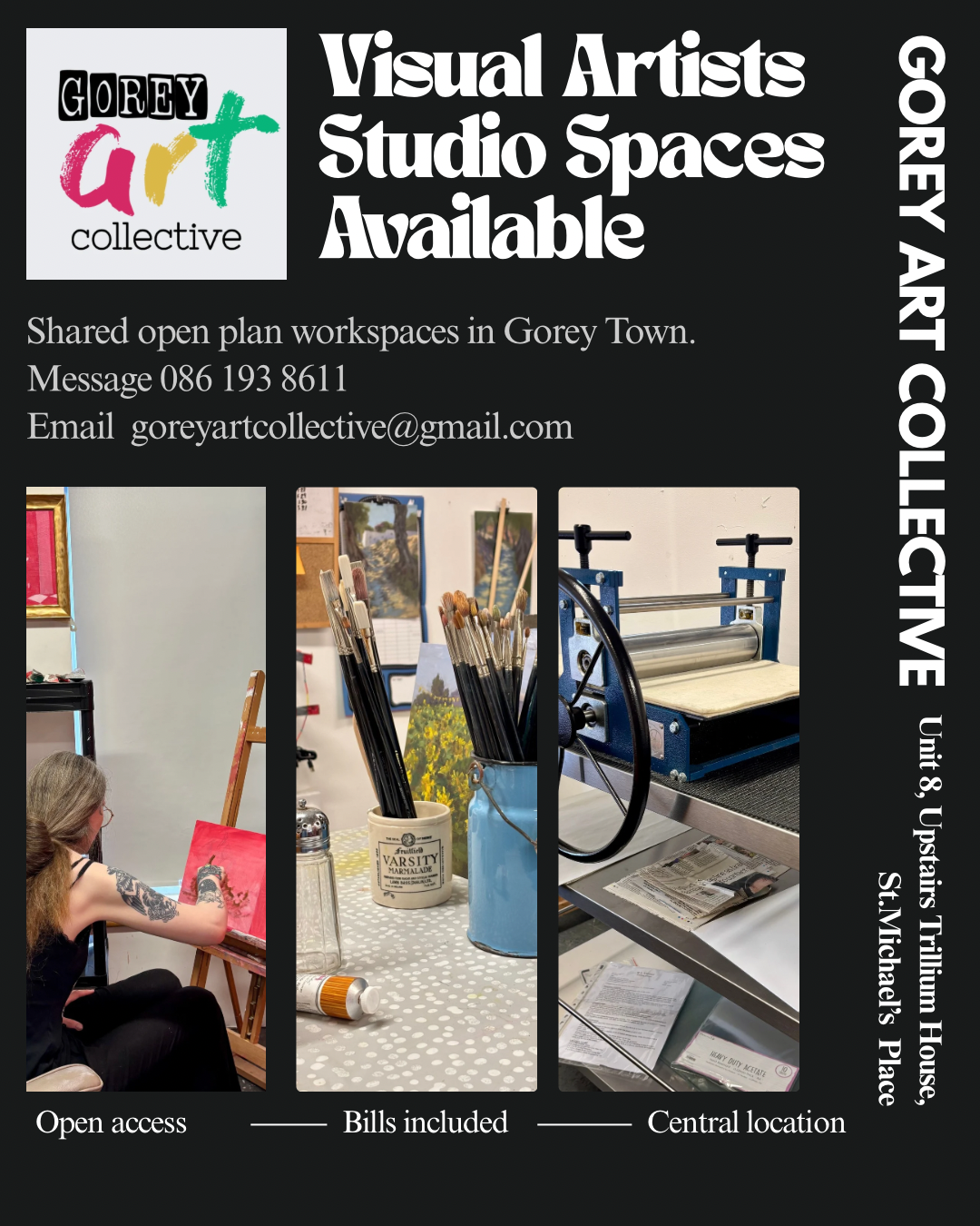 Studio Vacancy | Artists workspace from Gorey Art Collective Studio ...